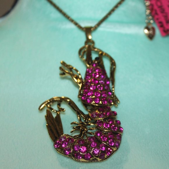 unbranded | Jewelry | Nwt Sea Life Pink Crystal Shrimp Necklace | Poshmark